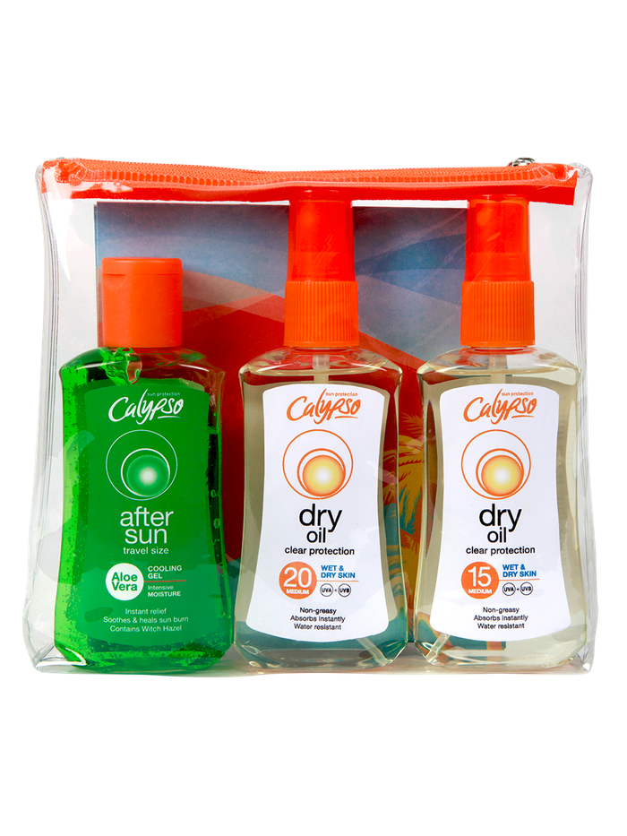 Calypso - Travel Pack with Dry Oils - Dry Oil SPF 15 & 20, After Sun ...